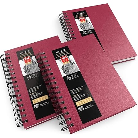 Amazon.com: Arteza Sketch Book, 5.5x8.5-inch, 3-Pack, Pink Drawing Pads, 300 Sheets Total, 68 lb ...