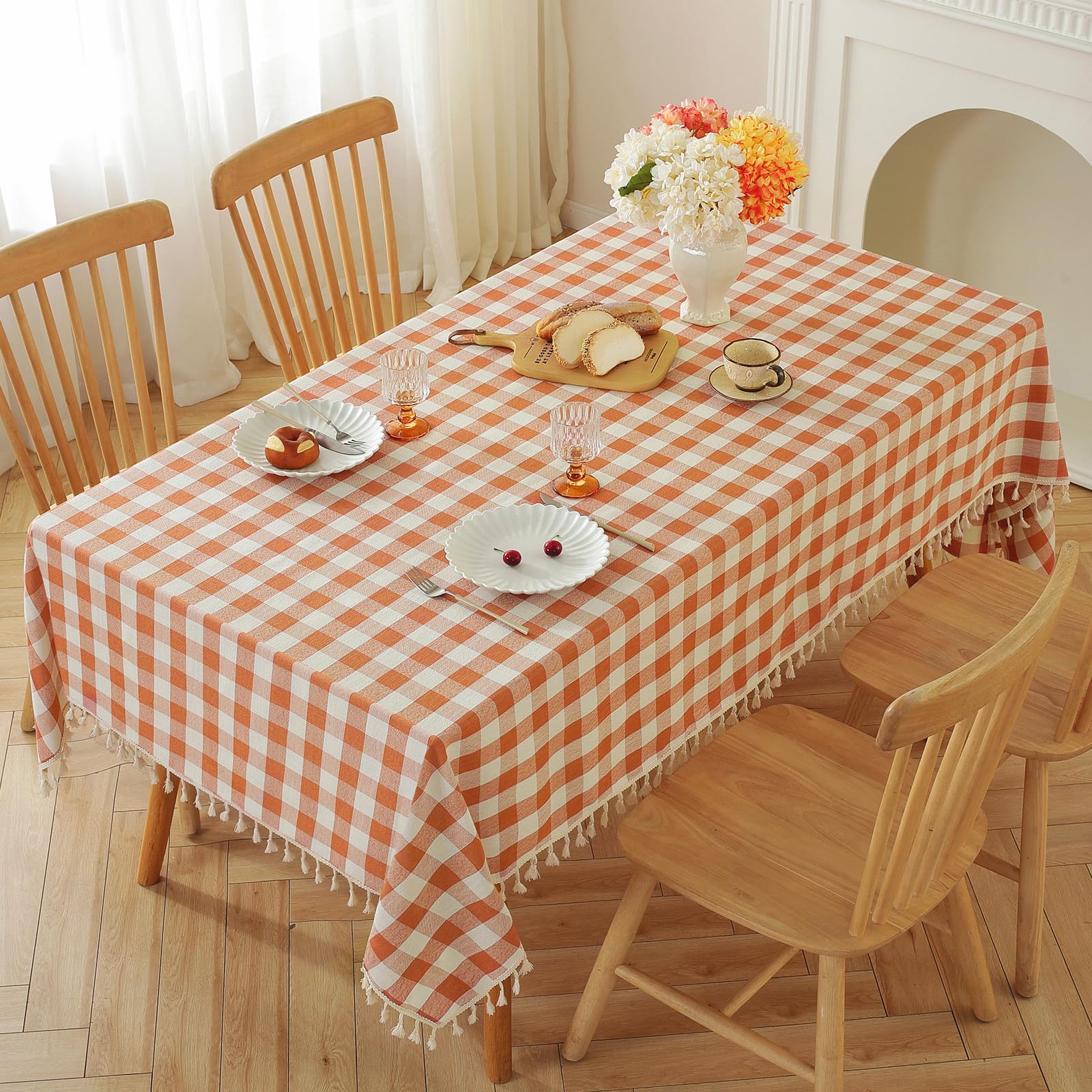 Amazon.com: Lintex Farm Check Gingham Indoor/Outdoor Casual Cotton ...