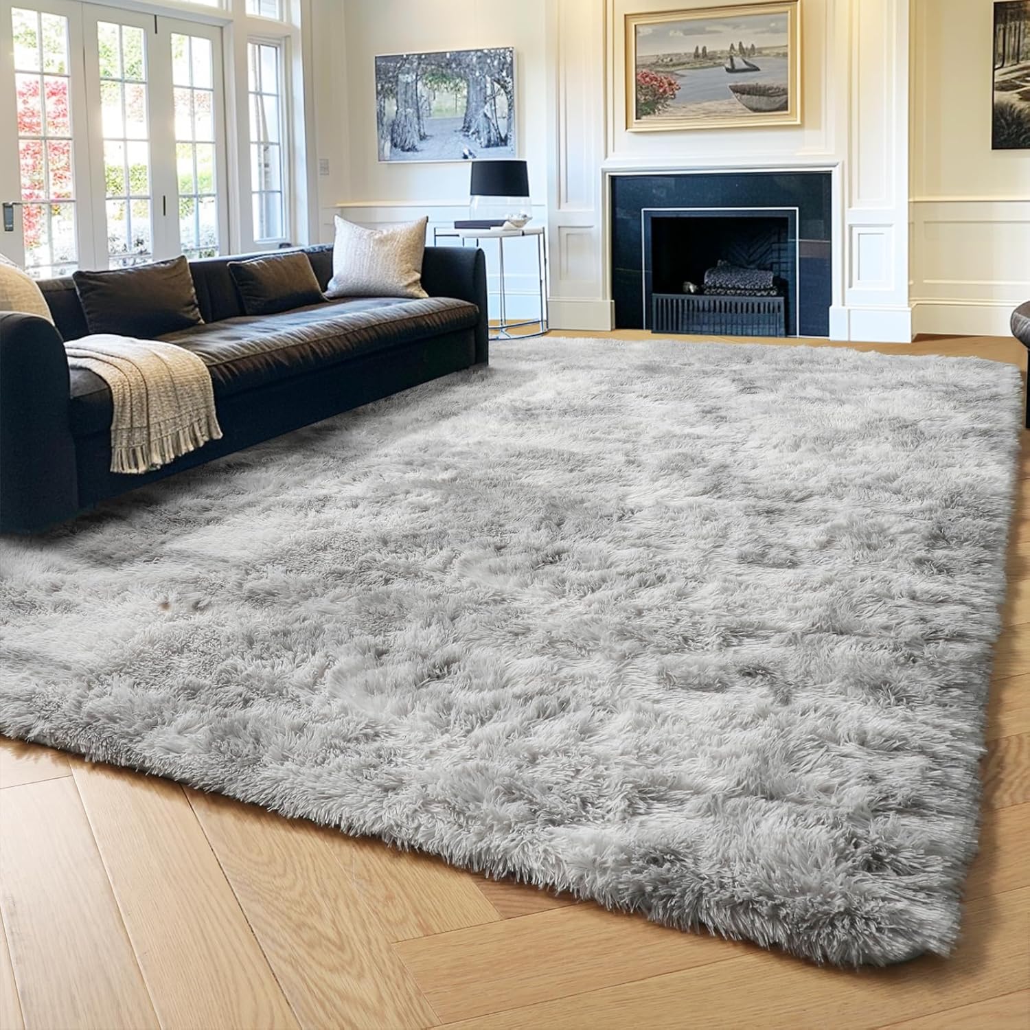 Amazon.com: KICMOR Machine Washable Luxury Light Grey Area Rugs for ...
