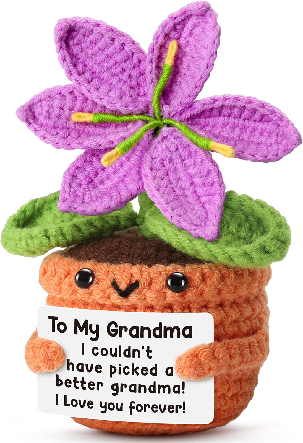Amazon.com: Ovrrcame to My Grandma Mother’s Day - Crochet Purple Lily ...