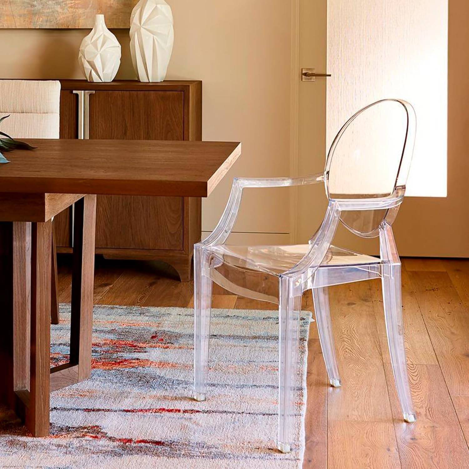 Gi Ghost Arm Chair,Philippe Starck Style, Modern Polycarbonate Dining ...