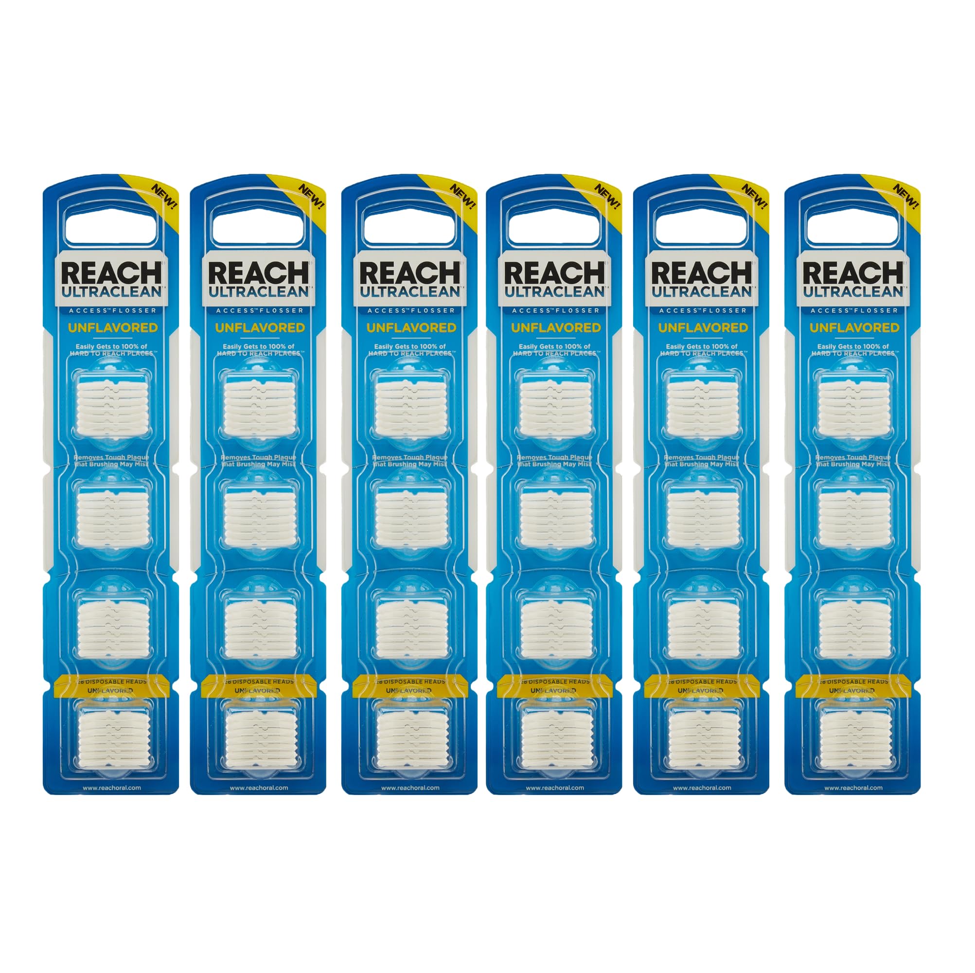 REACH Ultraclean Access Flosser Refill Heads, Unflavored, Plaque ...