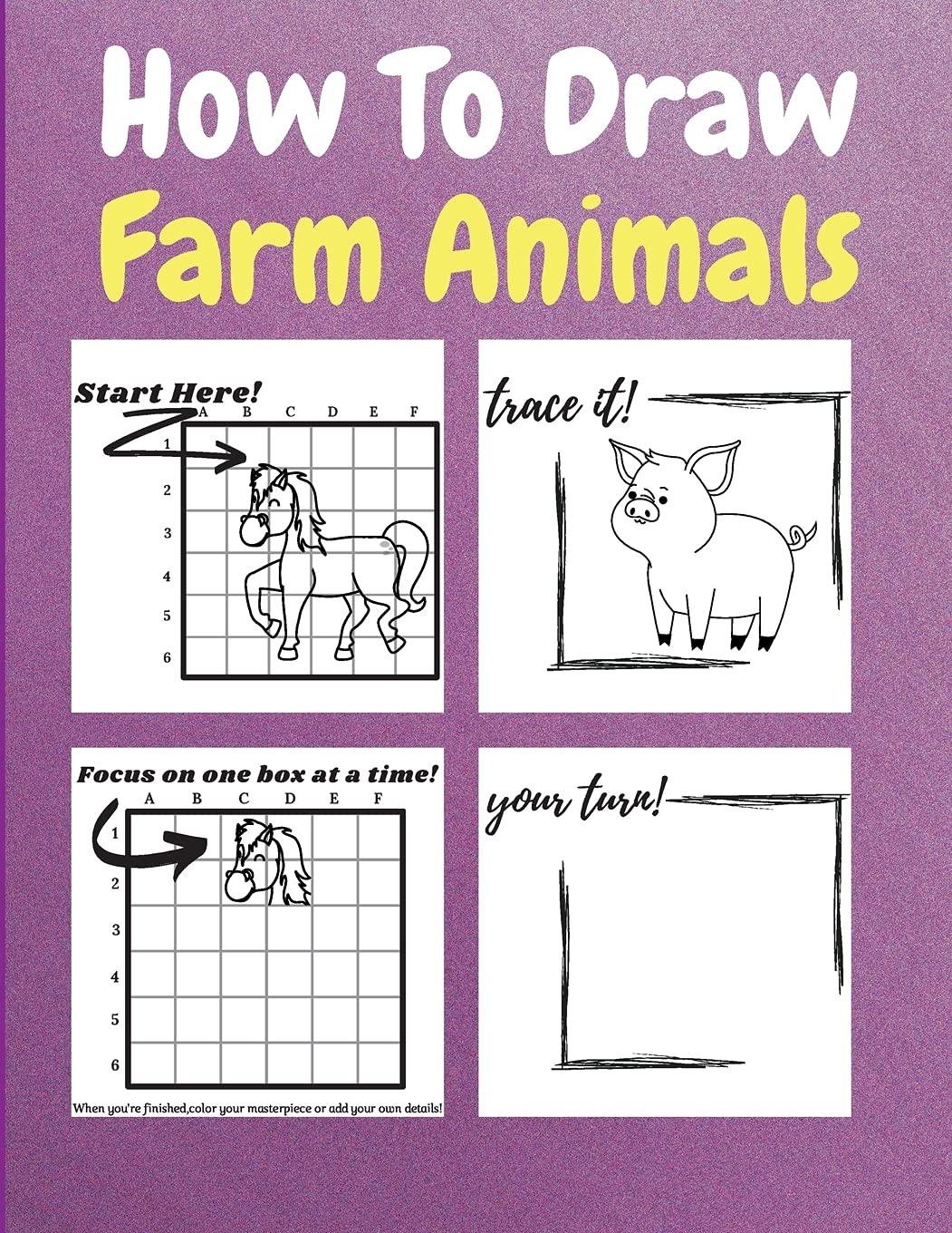 How To Draw Farm Animals: A Step by Step Coloring and Activity Book for ...
