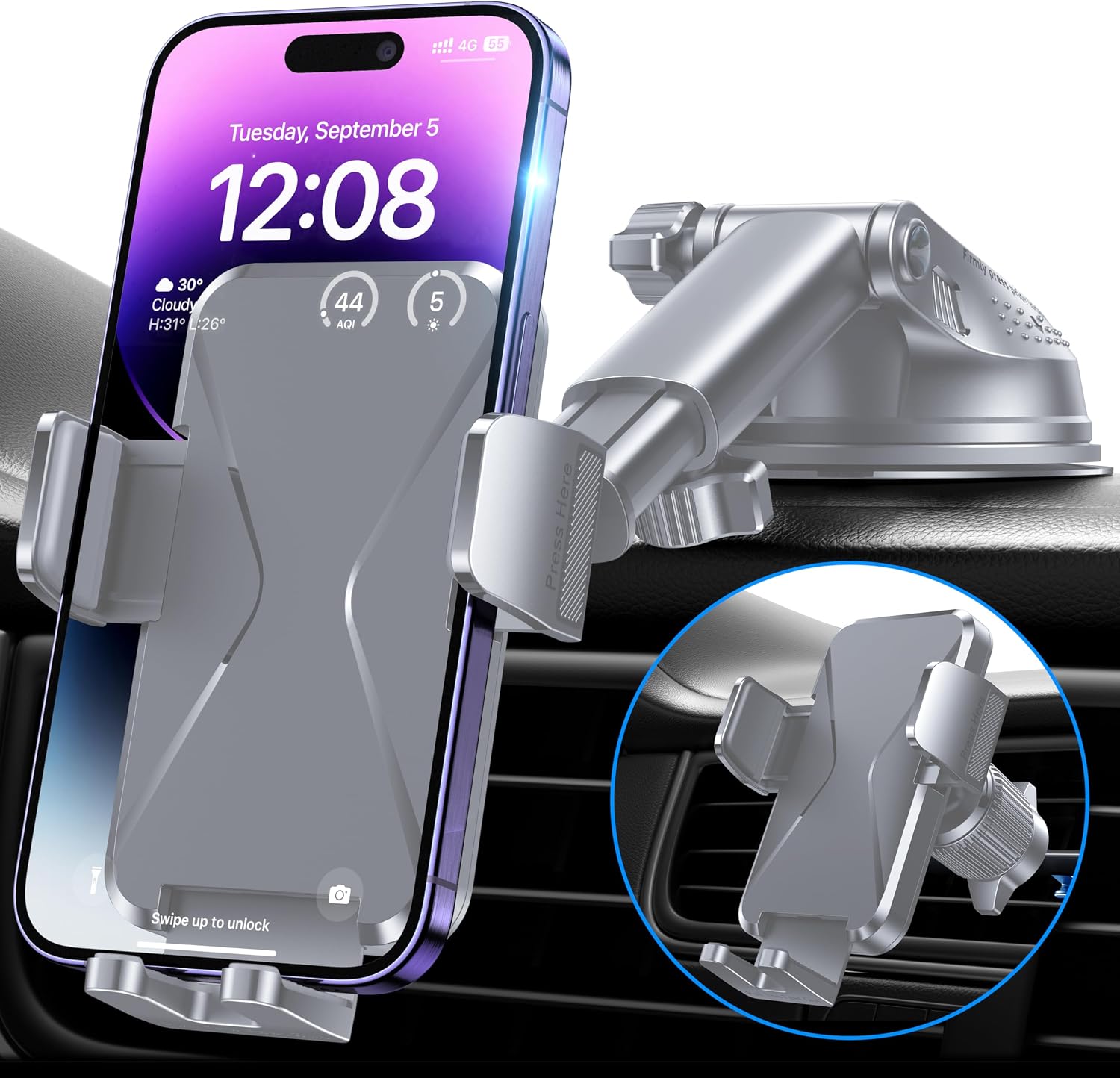 Amazon.com: Ossvaln Cell Phone Car Mount [Upgraded - Super Suction ...