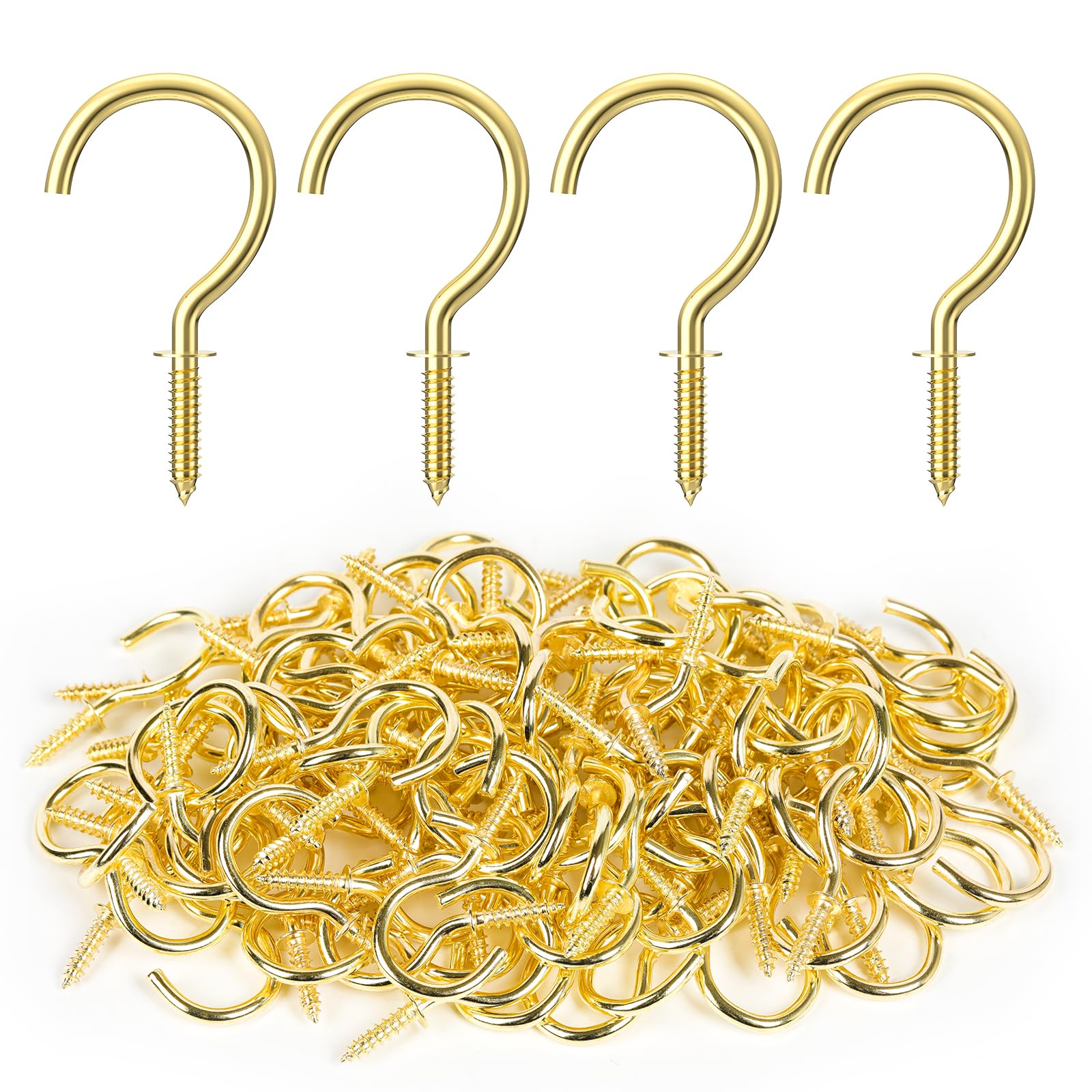 Amazon.com: RELBRO 100 Pcs Screw Hooks, 1 Inch Cup Hooks Screw in Mug ...