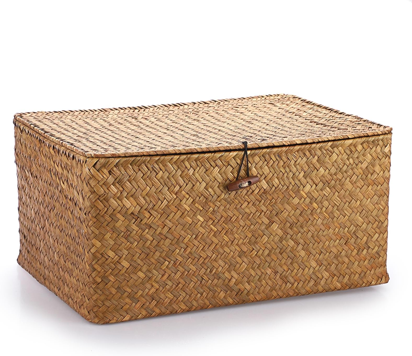 ARPAN Extra Large Storage Hamper Basket Box With Lid : Amazon.co.uk ...
