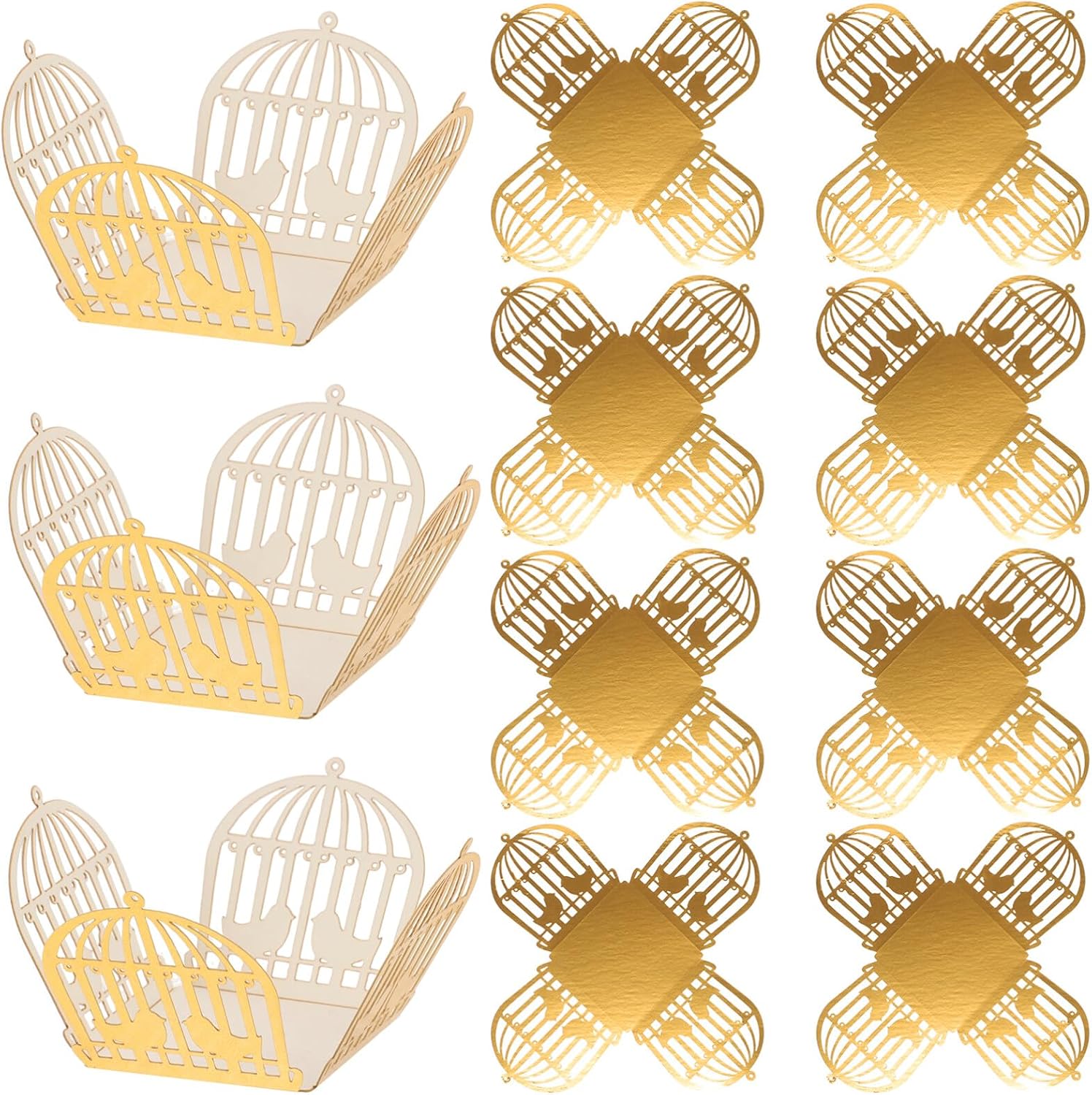 Amazon.com: 50pcs Wedding Candy Boxes Bird Cage Shaped Sugar Container ...