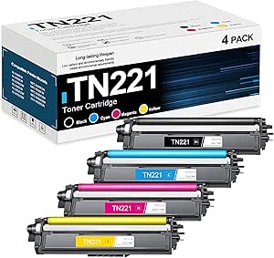 Amazon.com: TN221 TN 221 Toner Cartridges High Yield (BK/C/M/Y, 4-Pack ...