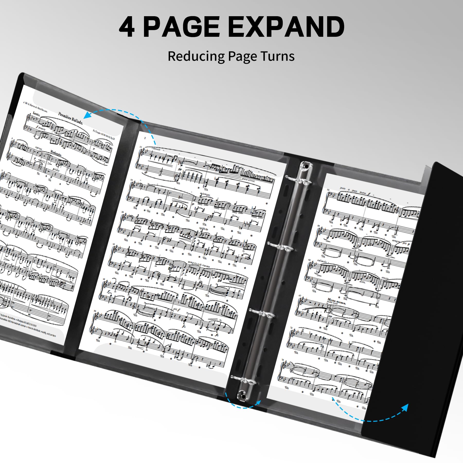 Snapklik.com : Sheet Music Folder, Piano Sheet Music Binder 4 Page ...