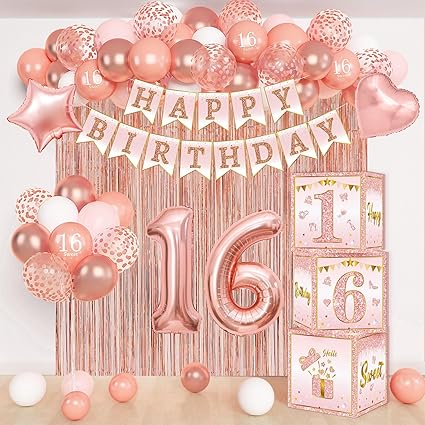 Amazon.com: Sweet 16 Party Decorations Boxes for Girls Women, 16th ...