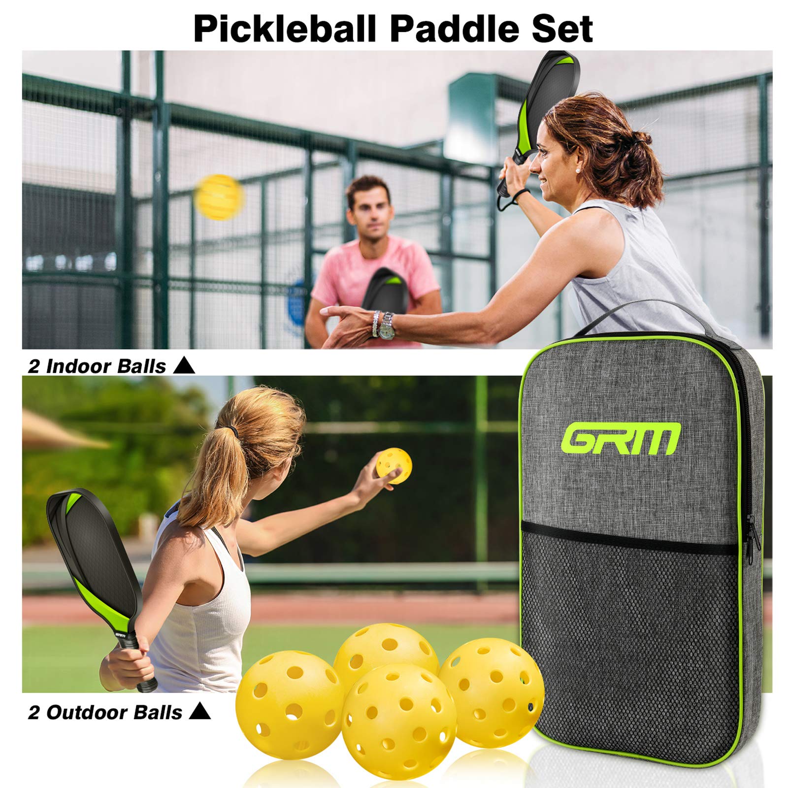 Buy GRM by Gonex Pickleball Paddles Set of 4, USAPA Graphite Pickleball ...