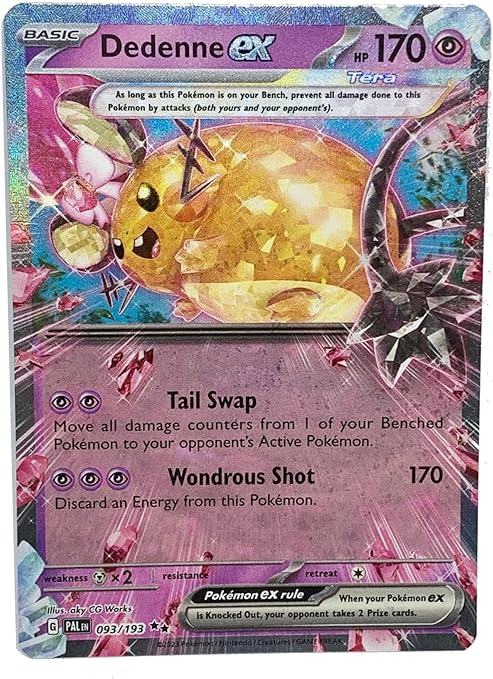 Amazon.com: Pokemon - Dedenne ex 093/193 - Paldea Evolved Double Rare ...