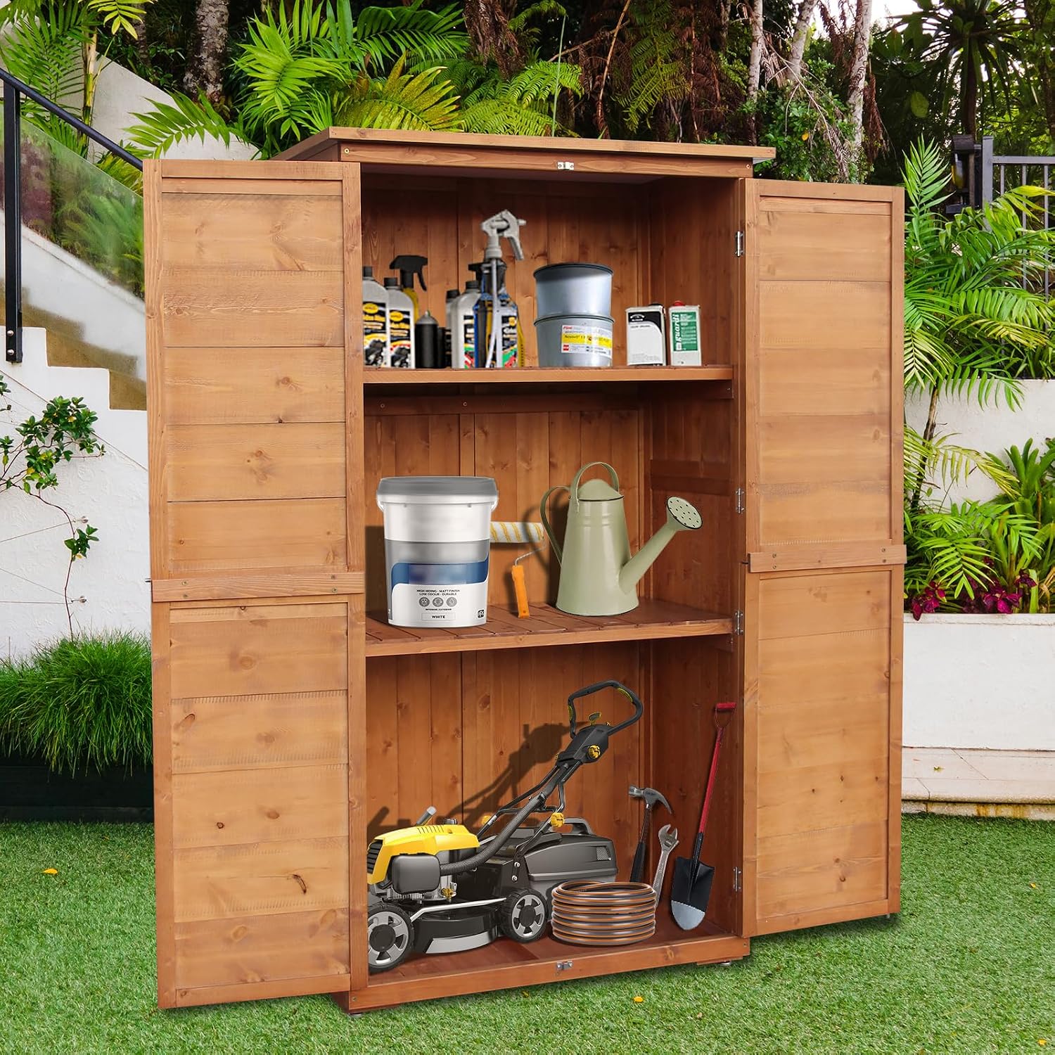 Amazon.com : Beneouya 60 Inches Outdoor Storage Cabinet, Vertical ...