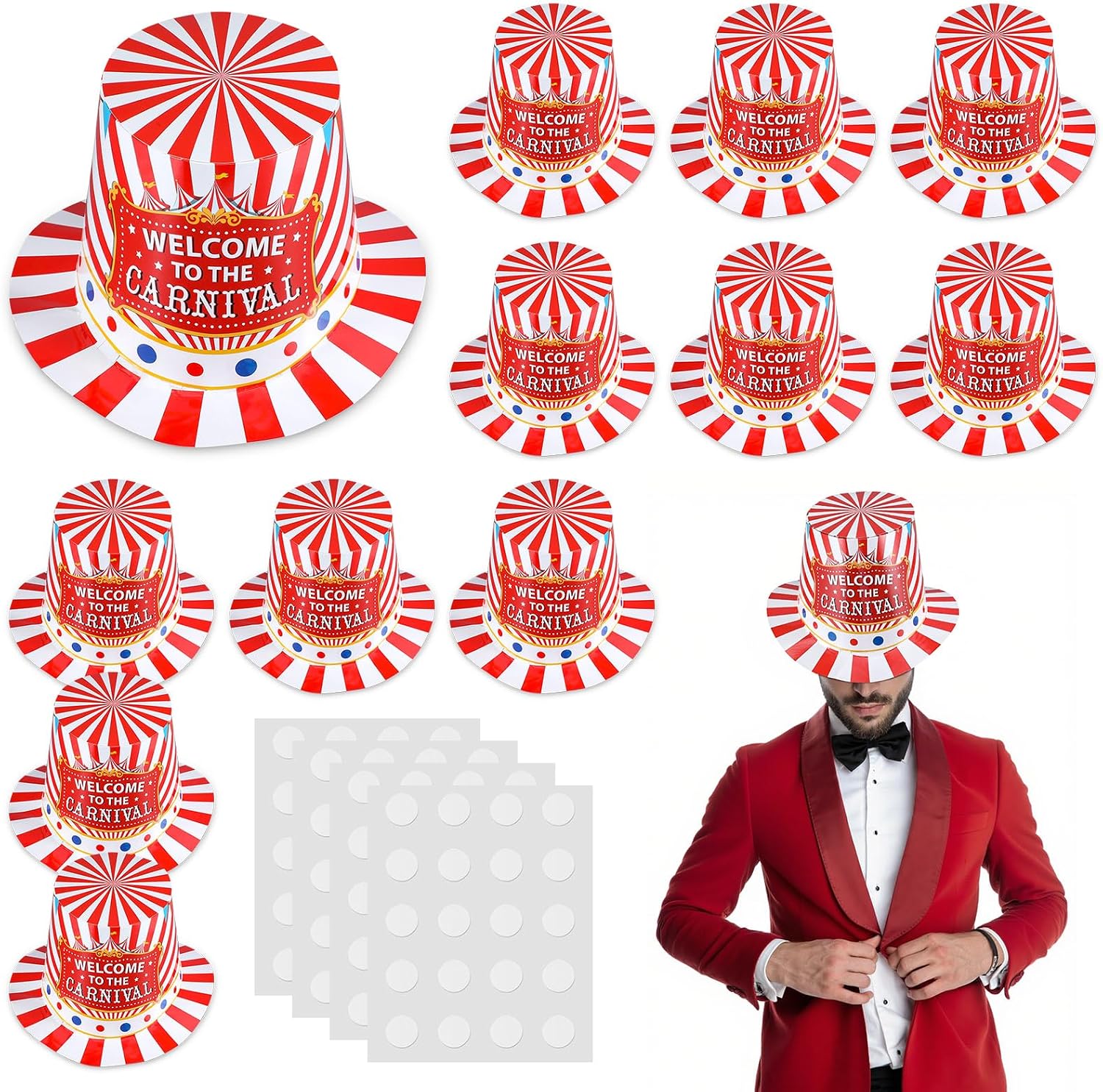 Amazon.com: ShinyMatch 24 Pcs Welcome to the Carnival Top Bulk Hats ...