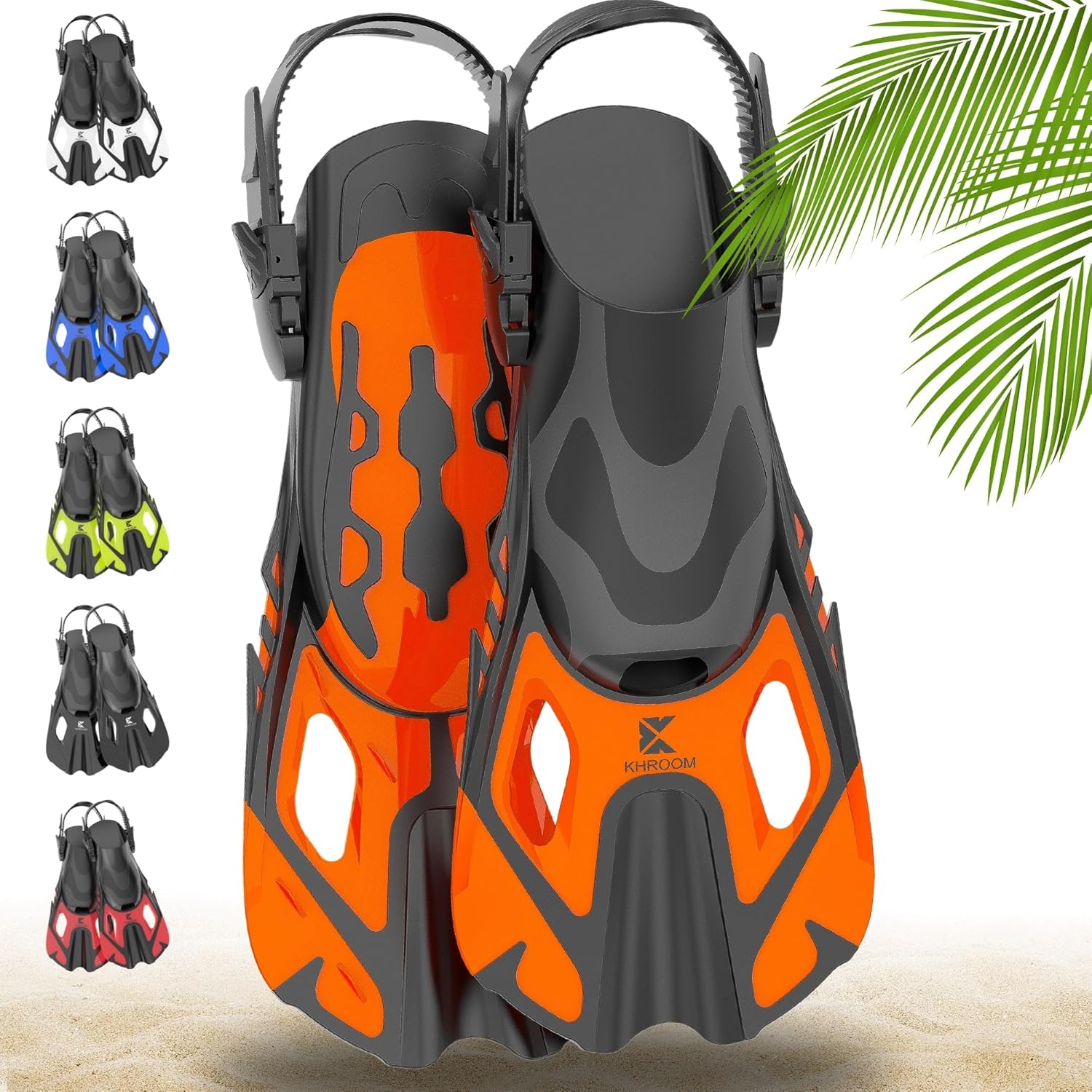 Amazon.com : Khroom Short Fins Adults/Kids Size 32-47 | Short ...