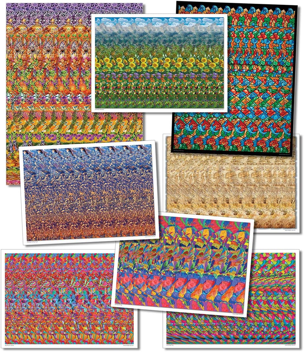 Amazon.com: Eight Hidden 3D Stereogram Posters: Posters & Prints