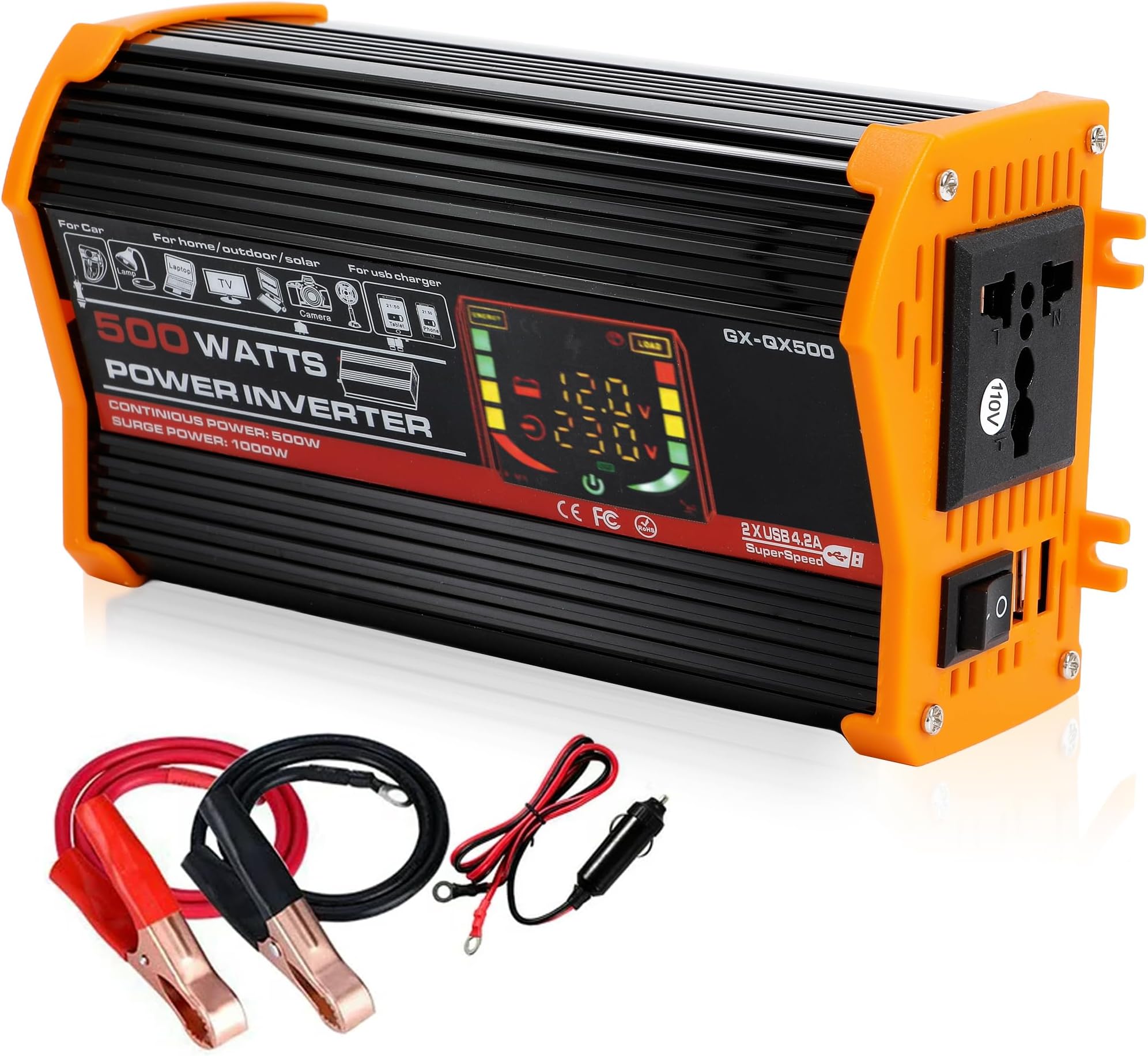 Amazon.com: ECO-WORTHY 2000W Pure Sine Wave Solar Inverter, 12V DC to ...