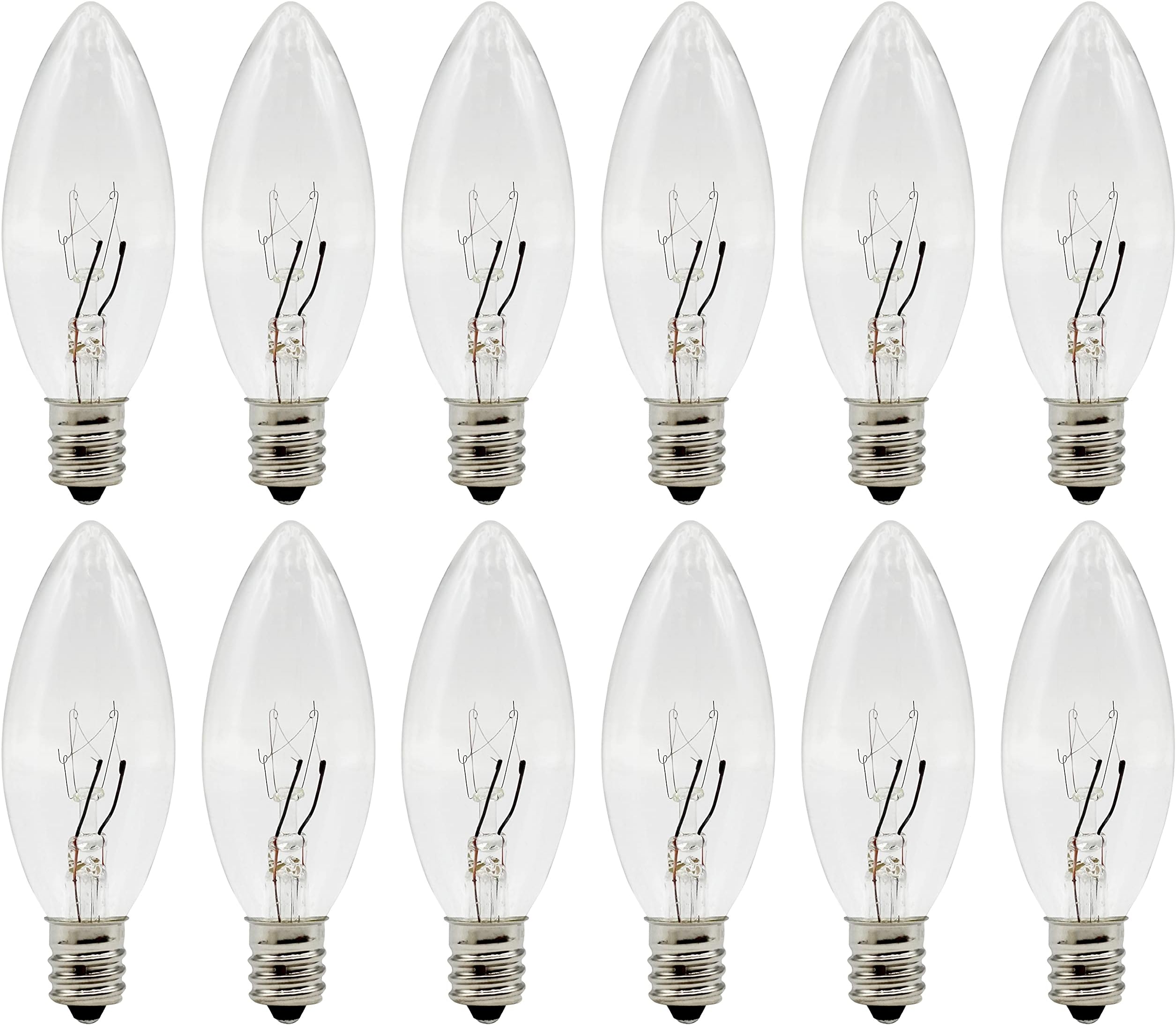 Replacement Light Bulbs for Electric Candle Lamps - 7 Watt, Clear, Pack ...