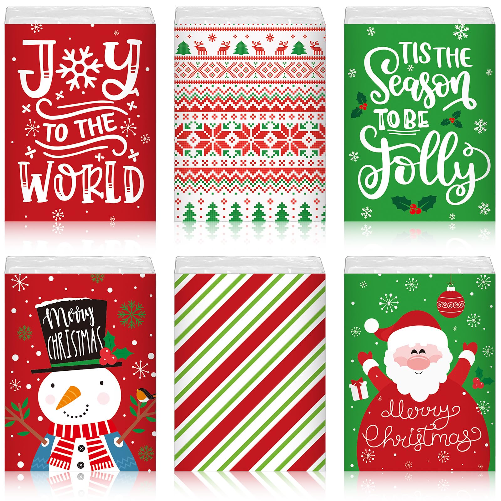 Amazon.com: Dispowreath 60 Pcs Christmas Pocket Facial Tissues ...