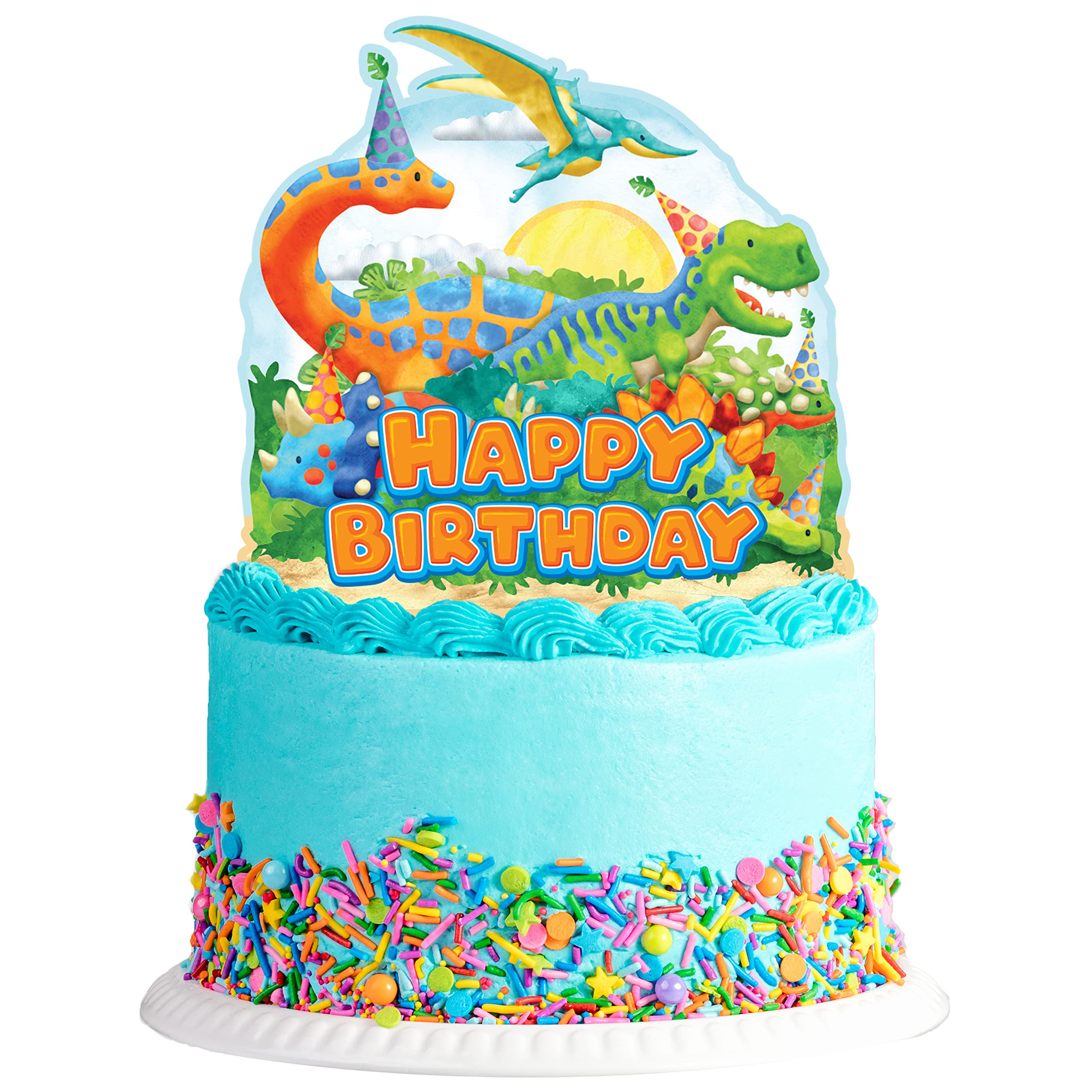 Amazon.com: Treasures Gifted Dinosaur Cake Topper - Dinosaur Cake ...