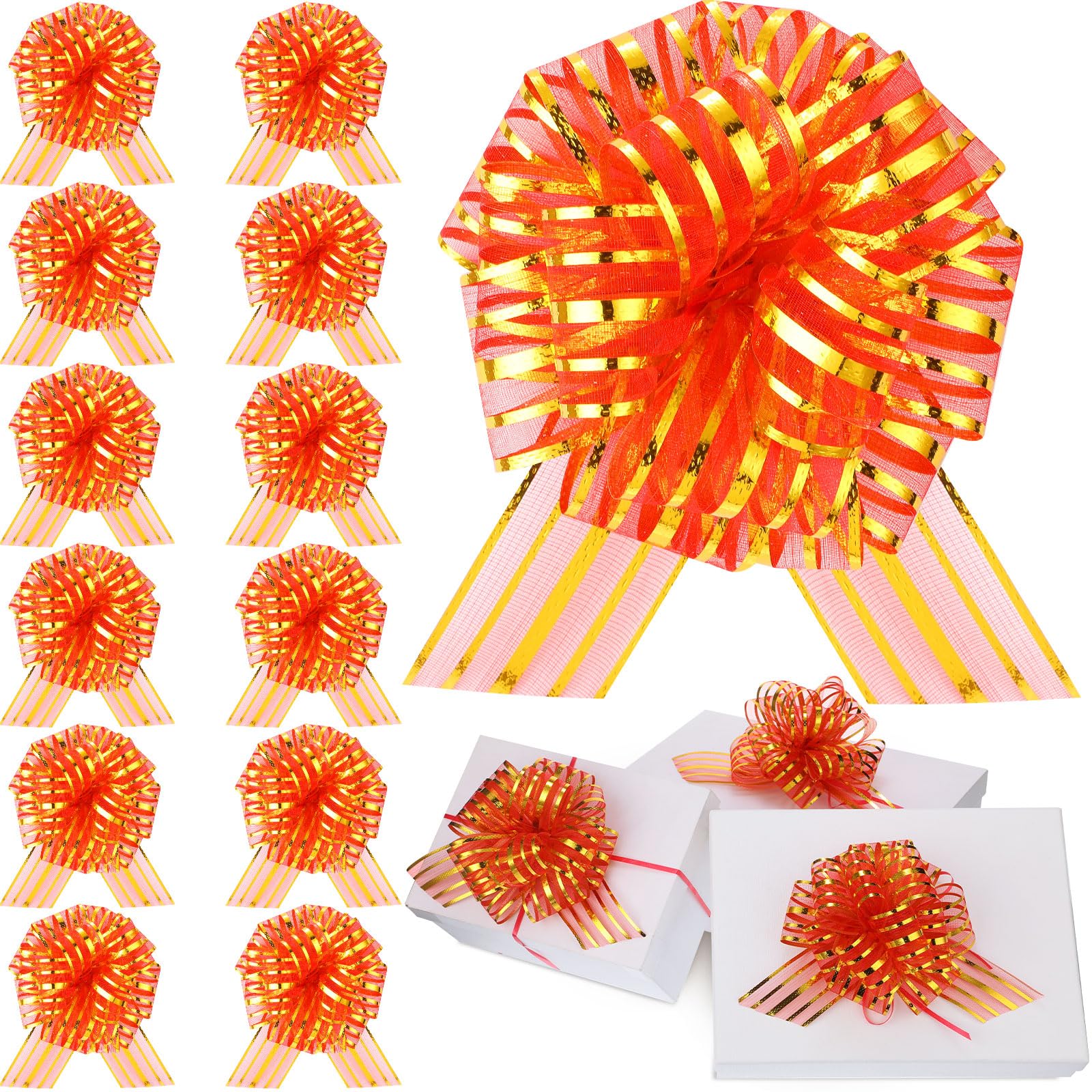 Snapklik.com : Poen 12 Pieces Pull Bow Large Organza Gift Wrapping Pull ...