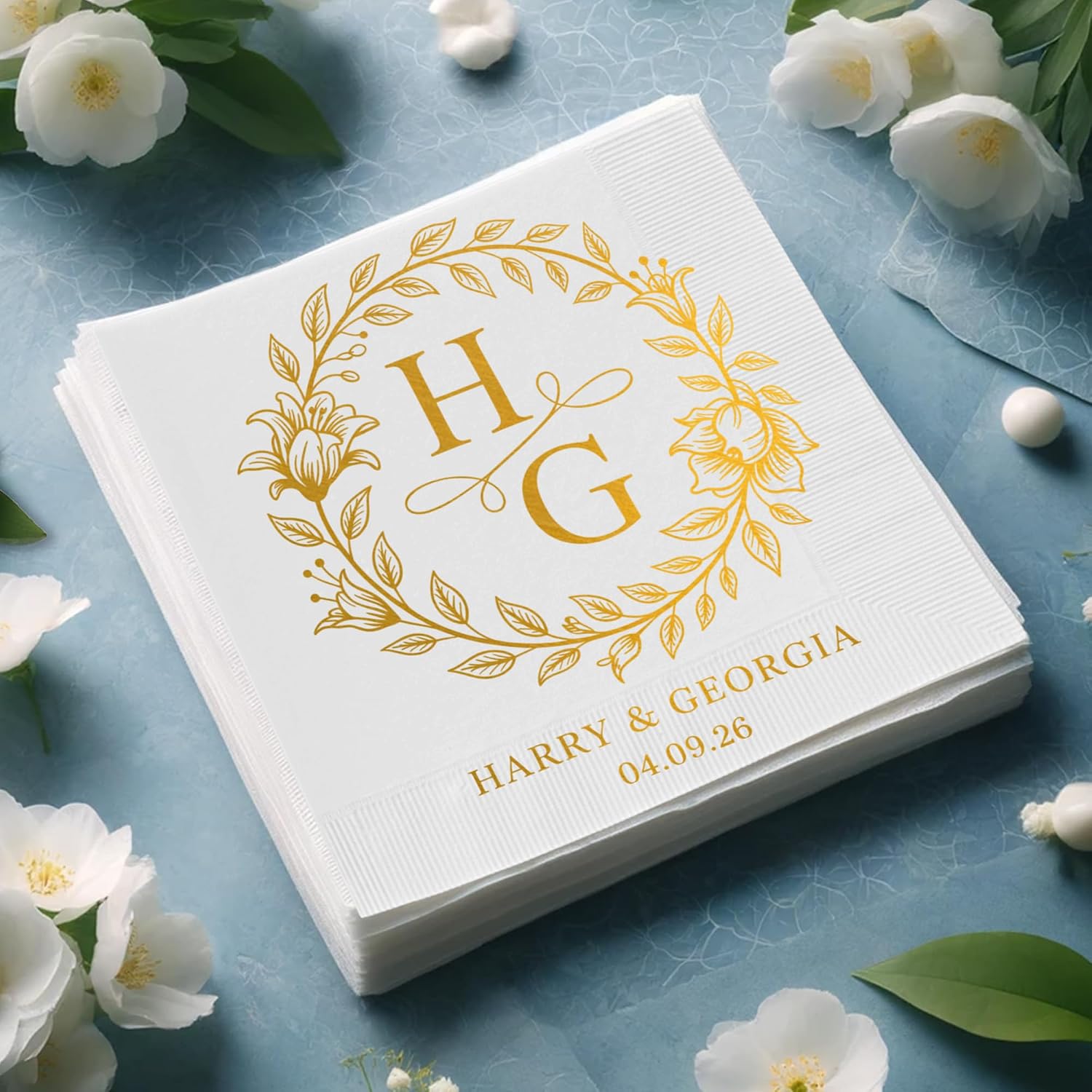 Amazon.com: Personalized Wedding Napkin, Custom Dinner Napkins, Custom ...