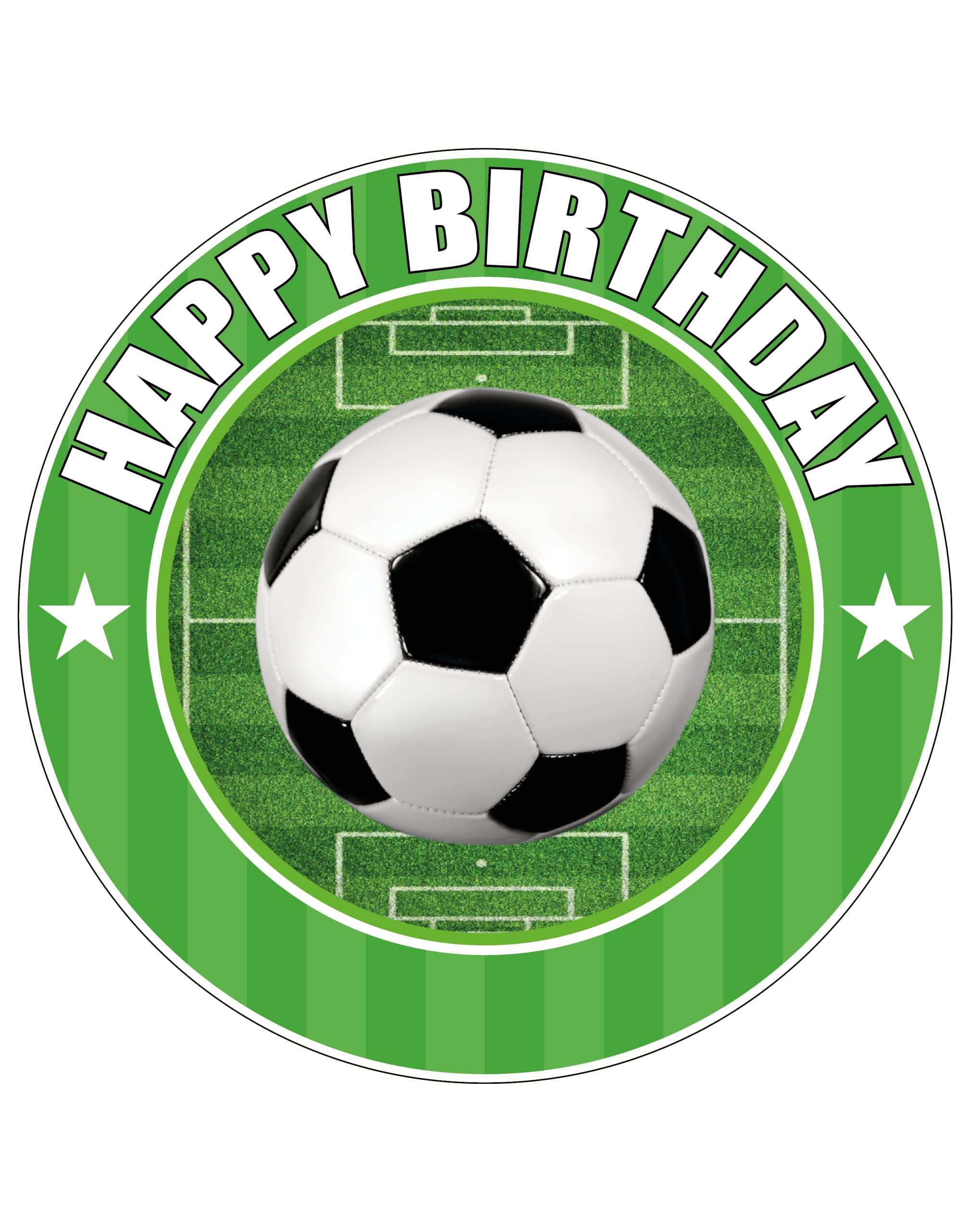 Amazon.com: 7.5 Inch Soccer Ball Cake Topper – Round Edible Birthday ...