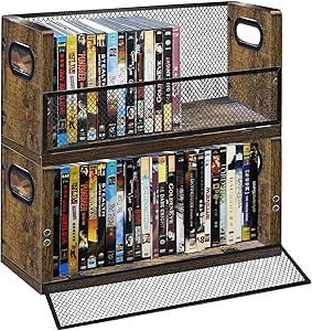 PUTNATRUE DVD Storage Shelve Blu ray Holder, Set of 2 DVD Racks Hold Up ...