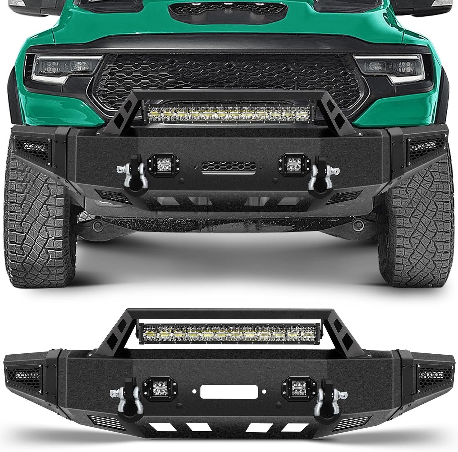 SCITOO Upgraded Textured Black Bumper fit for 2019-2021 for Dodge Ram ...