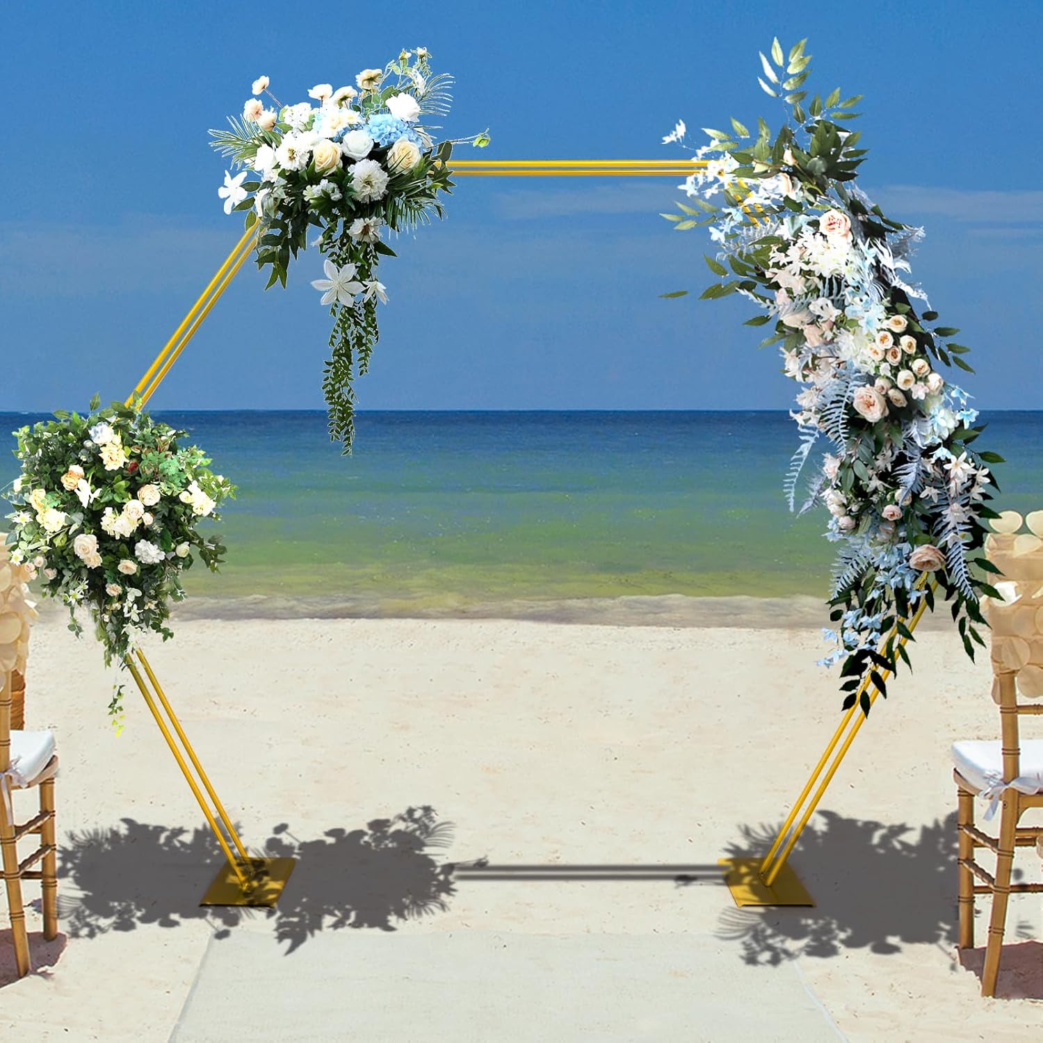 Amazon.com : Gold Metal Curved Top Wedding Arch Frames Metal Wedding ...