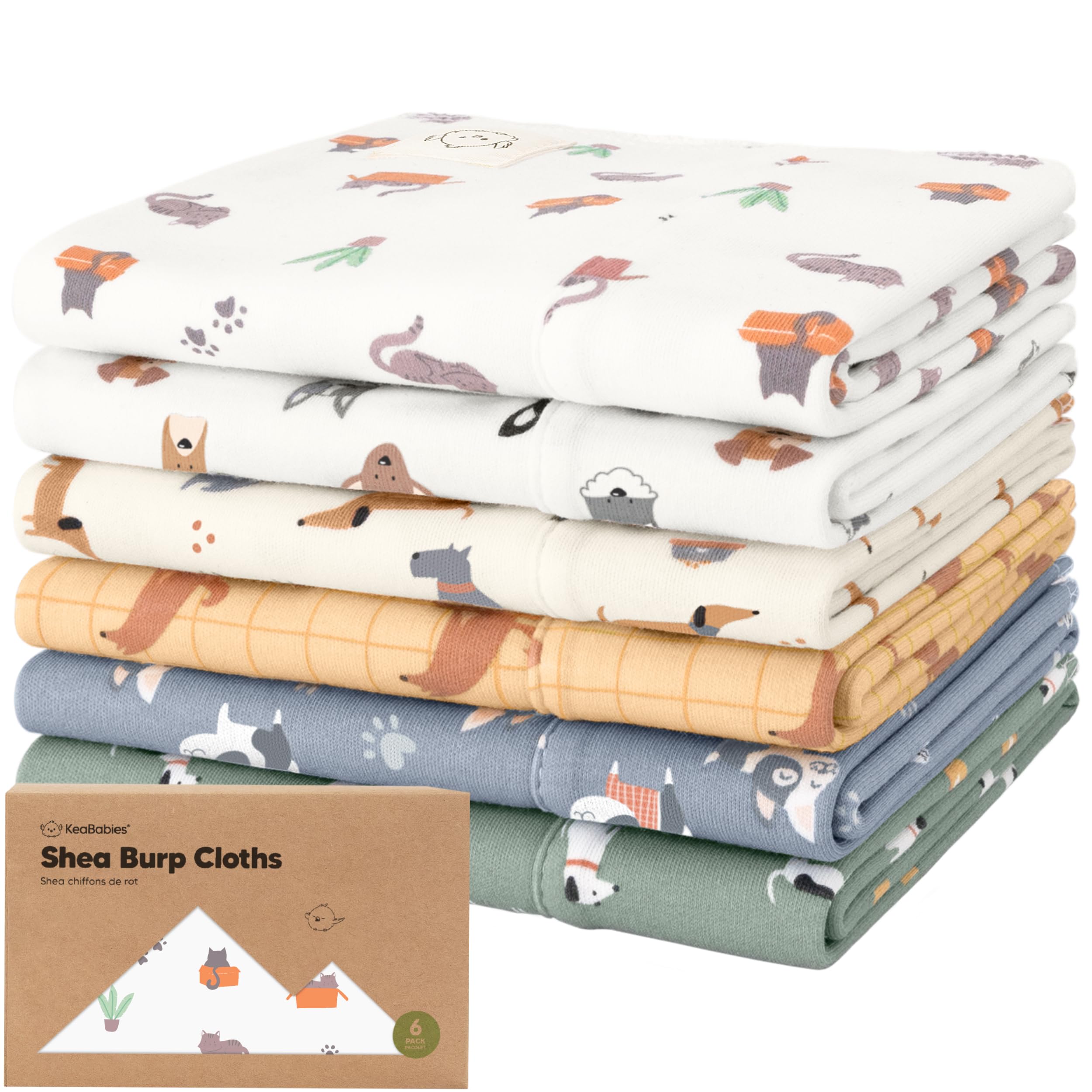 Organic Burp Cloths Baby Boy Girl 6 Pack Large Cotton | Desertcart QATAR