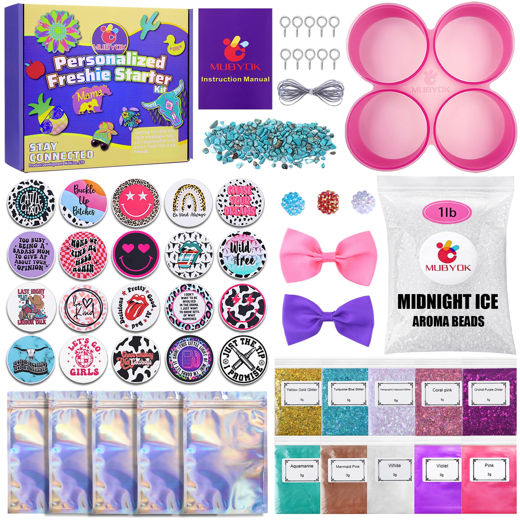 MUBYOK M436 Car Freshies Supplies Starter Kit,DIY Freshie Making kit ...