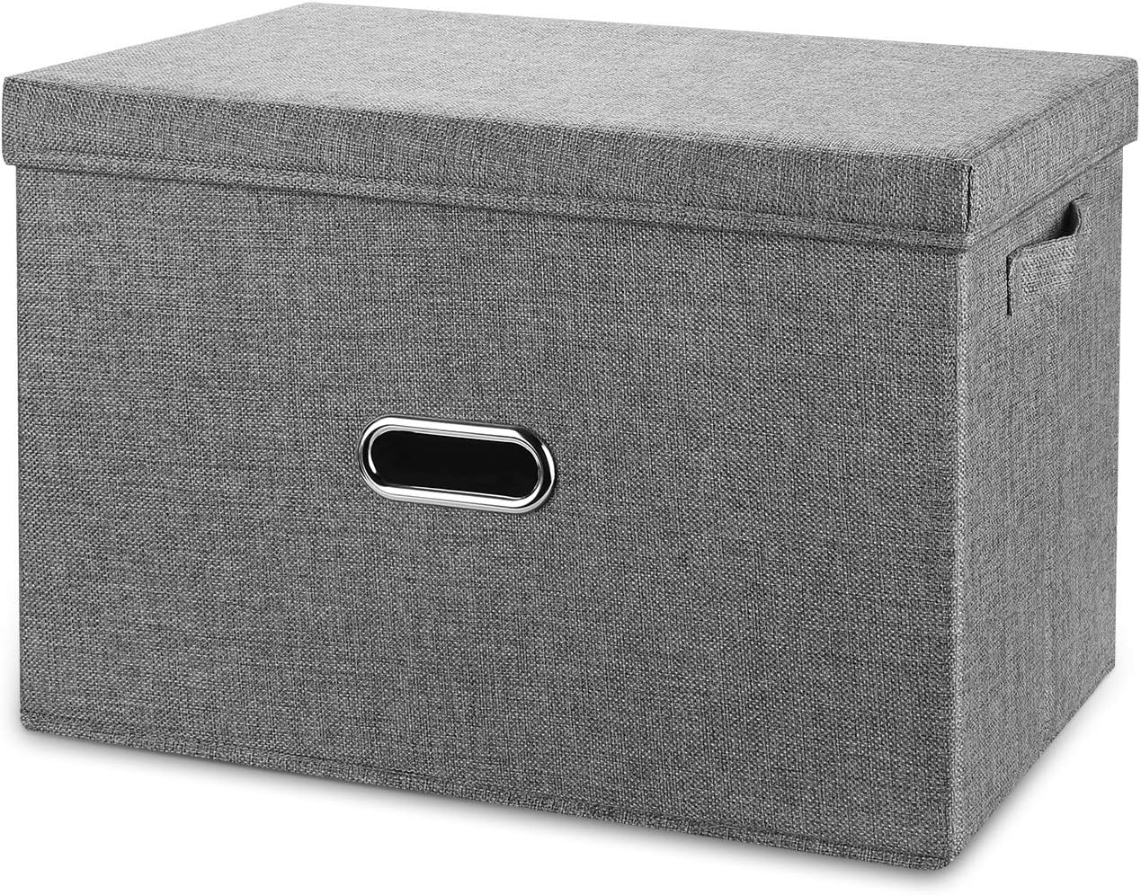Amazon.com: Valease Linen Fabric Collapsible Storage Bins with ...