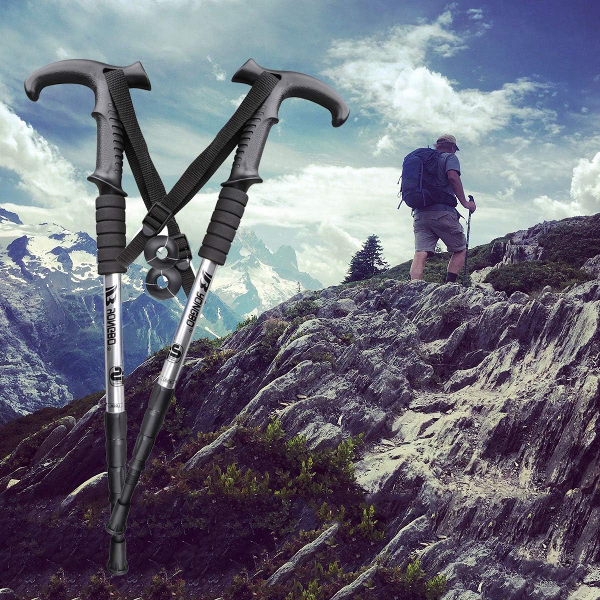 2pc/set Walking Trekking Poles With Antishock System,Ultralight ...