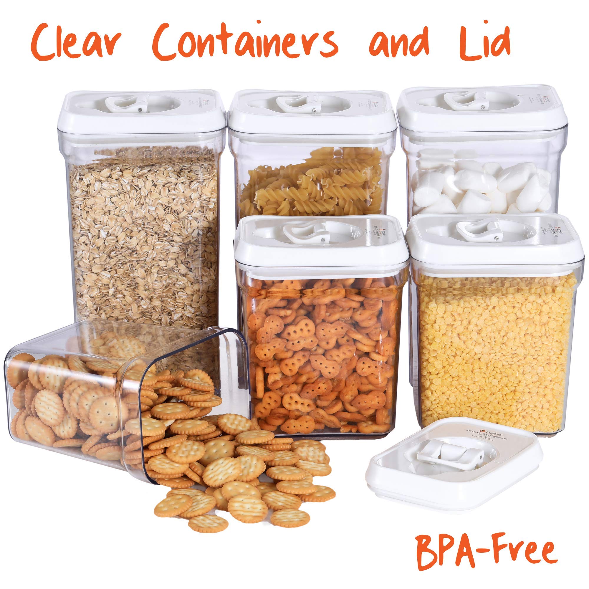 Airtight Food Storage Containers for Pantry: 6 Piece Set Air Tight ...