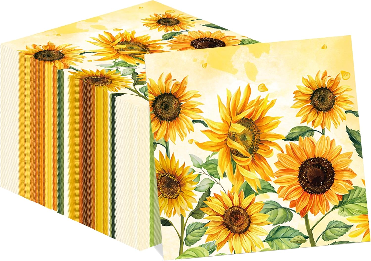 Amazon.com: 40Pcs Sunflower Paper Napkin Sunflower Party Napkins Yellow Flower Disposable ...