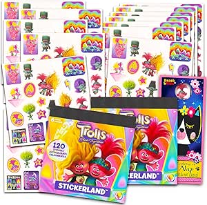 Amazon.com: TROLLS Stickers Party Favors - Bundle of 12 Sheets 240 ...