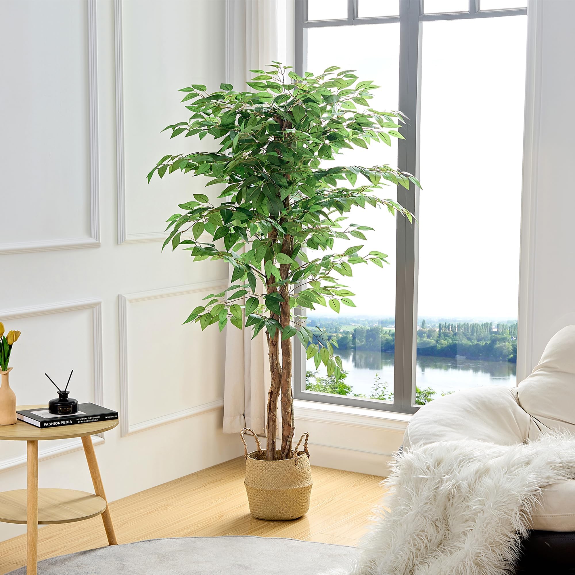 Amazon.com: VECELO Artificial Ficus Tree with Sturdy Nursery Pot, 5FT ...