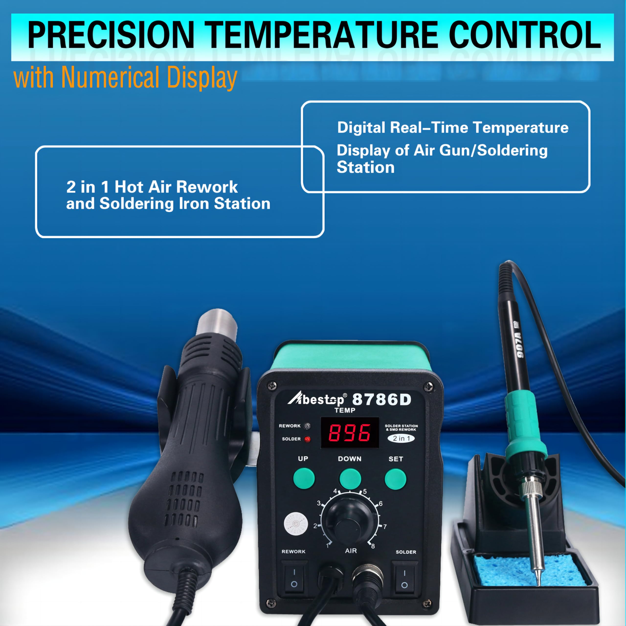 Snapklik.com : 8786D 2 In 1 Hot Air Rework Station And Soldering Iron ...
