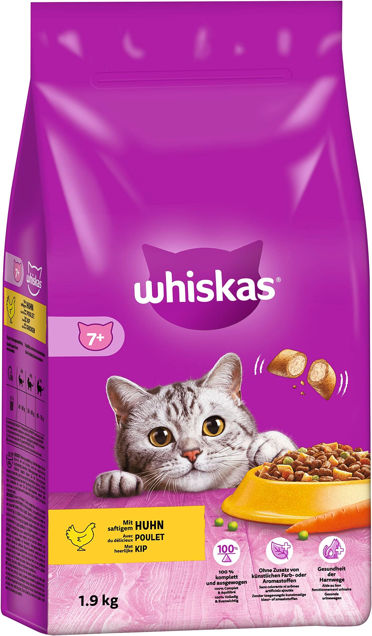 Whiskas 1+ Adult Chicken, Adult Dry Cat Food , 7 kg ( Pack of 1 ...