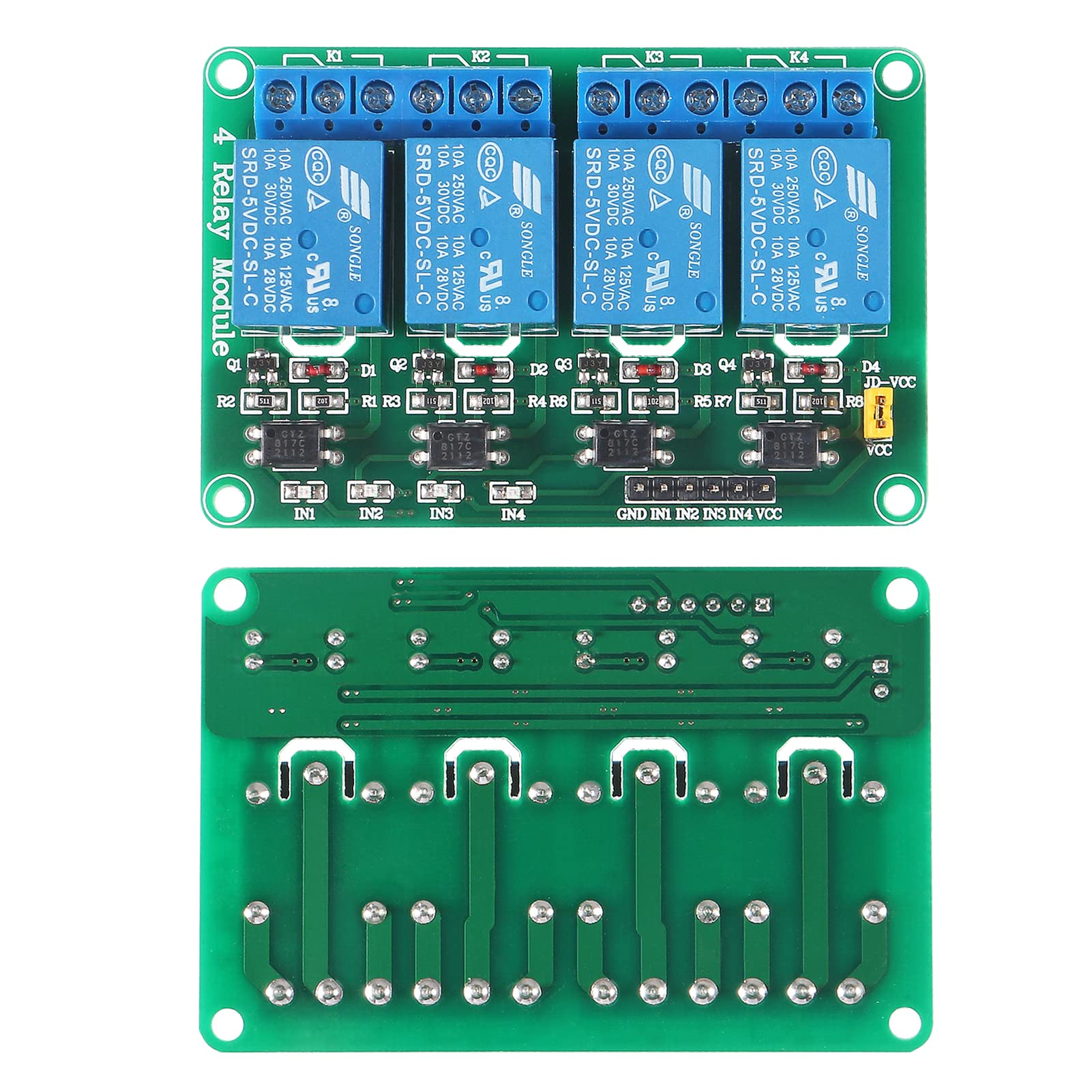 Snapklik.com : 4pcs 4 Channel 5V Relay Module
