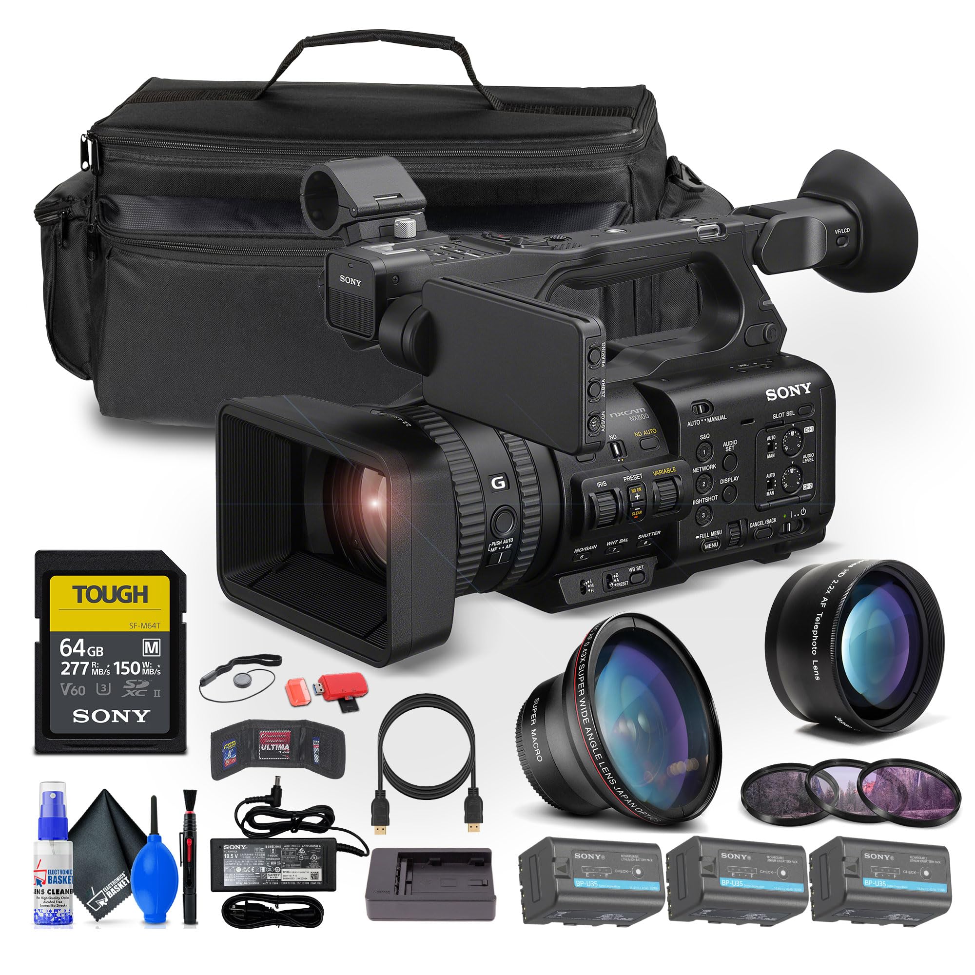 Amazon.com: Sony PXW-Z200 4K 1" CMOS Sensor XDCAM Camcorder + 2 x BP ...