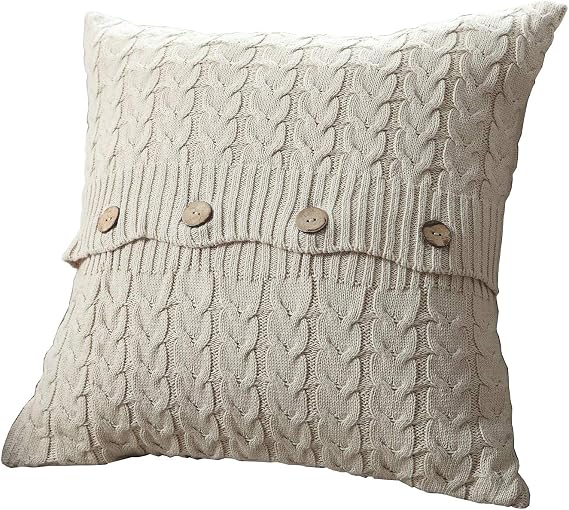 Amazon.com: U'Artlines Cotton Knitted Decorative Pillow Case Cushion ...