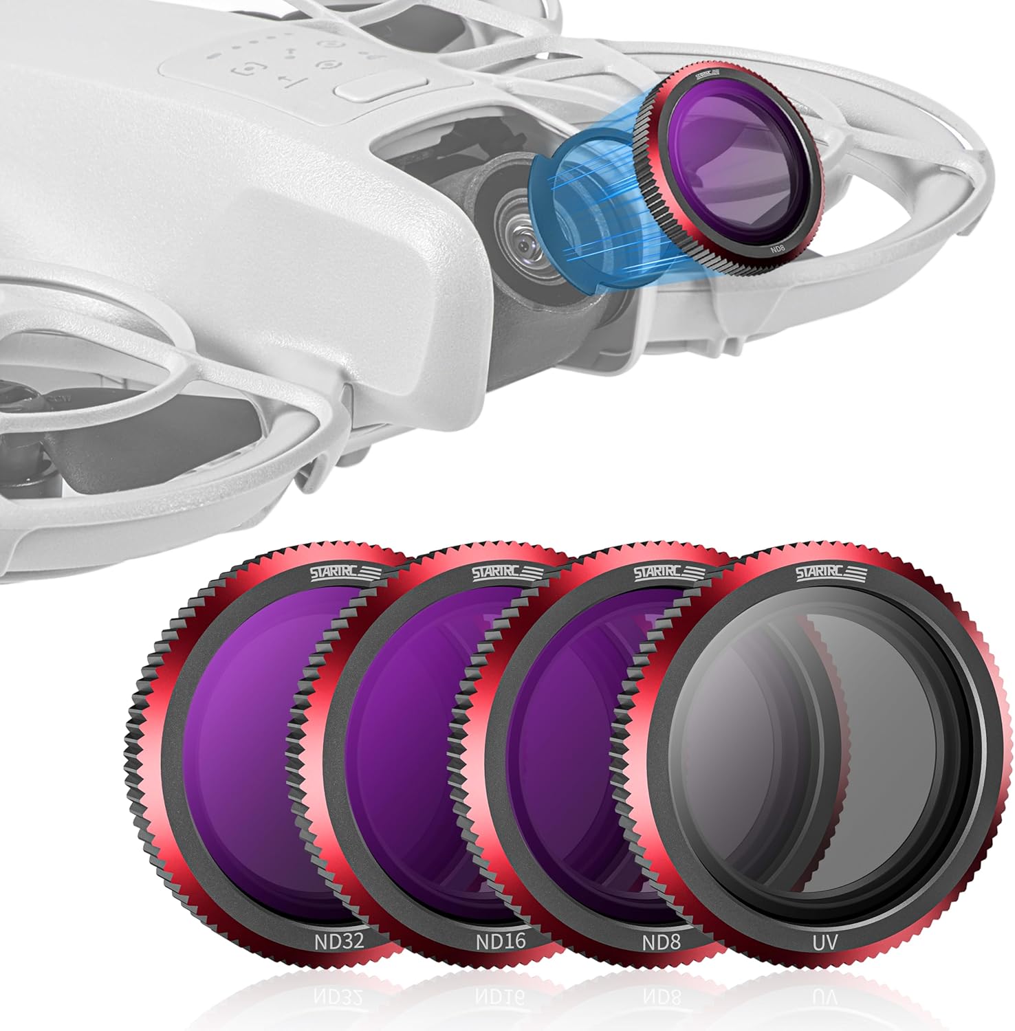 Amazon.com : STARTRC Magnetic ND & UV Filters Set, 4 Pack ND8 ND16 ND32 ...