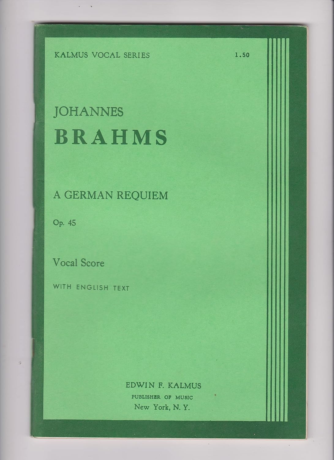 Amazon.com: JOHANNES BRAHMS: A GERMAN REQUIEM: OP. 45 VOCAL SCORE WITH ...