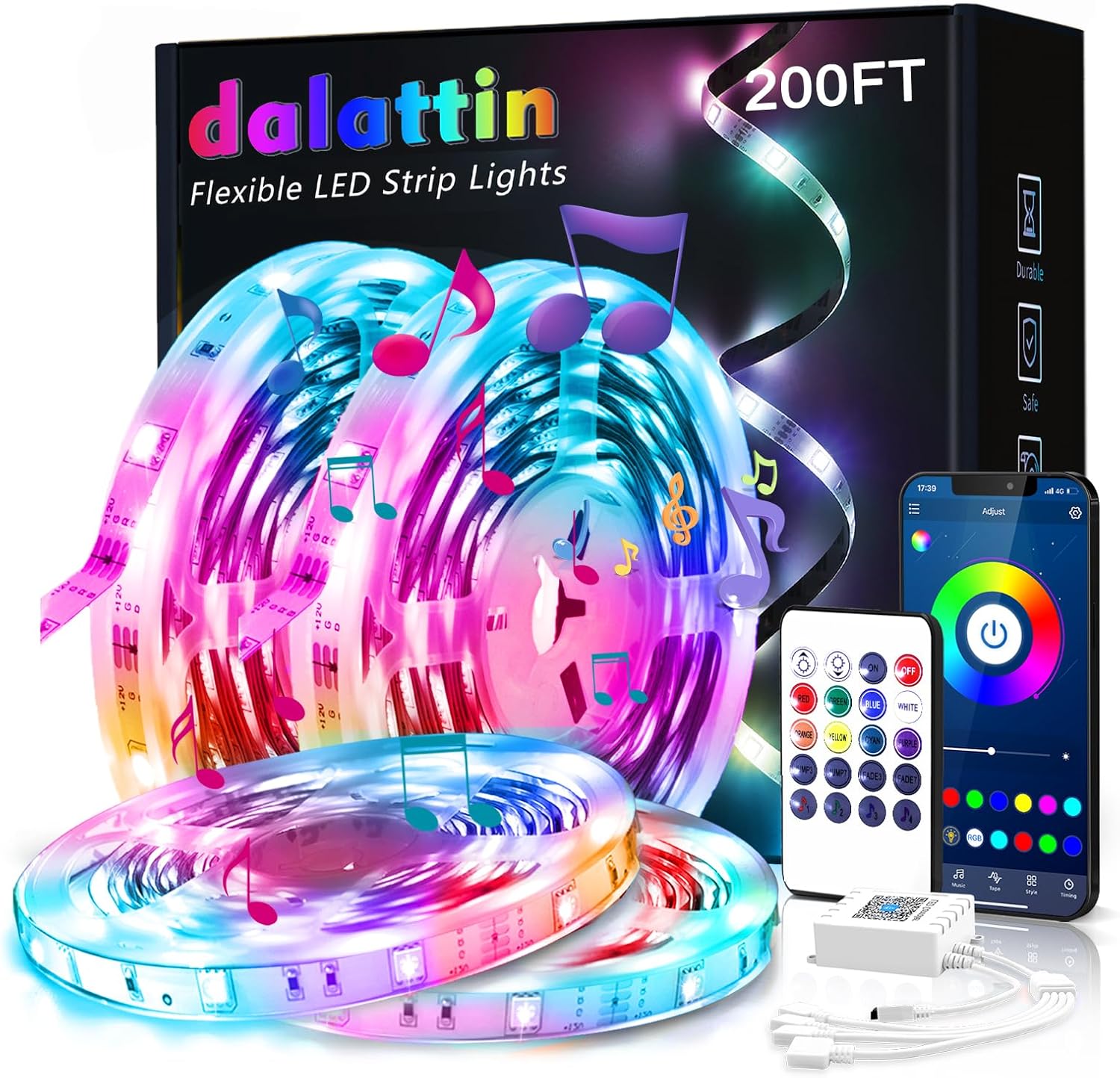 Amazon.com: dalattin Led Lights for Bedroom 200ft,APP and Remote ...