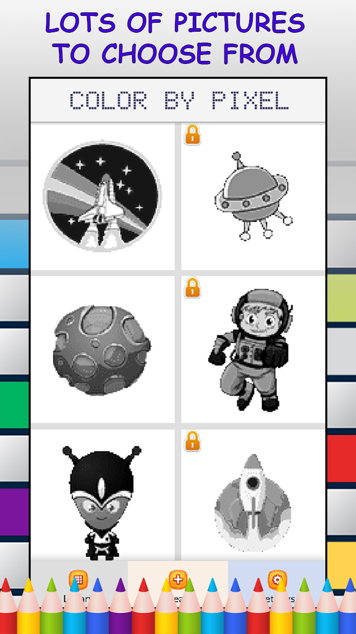 Space Color by Number - Free Pixel Art Game - Coloring Book Pages ...