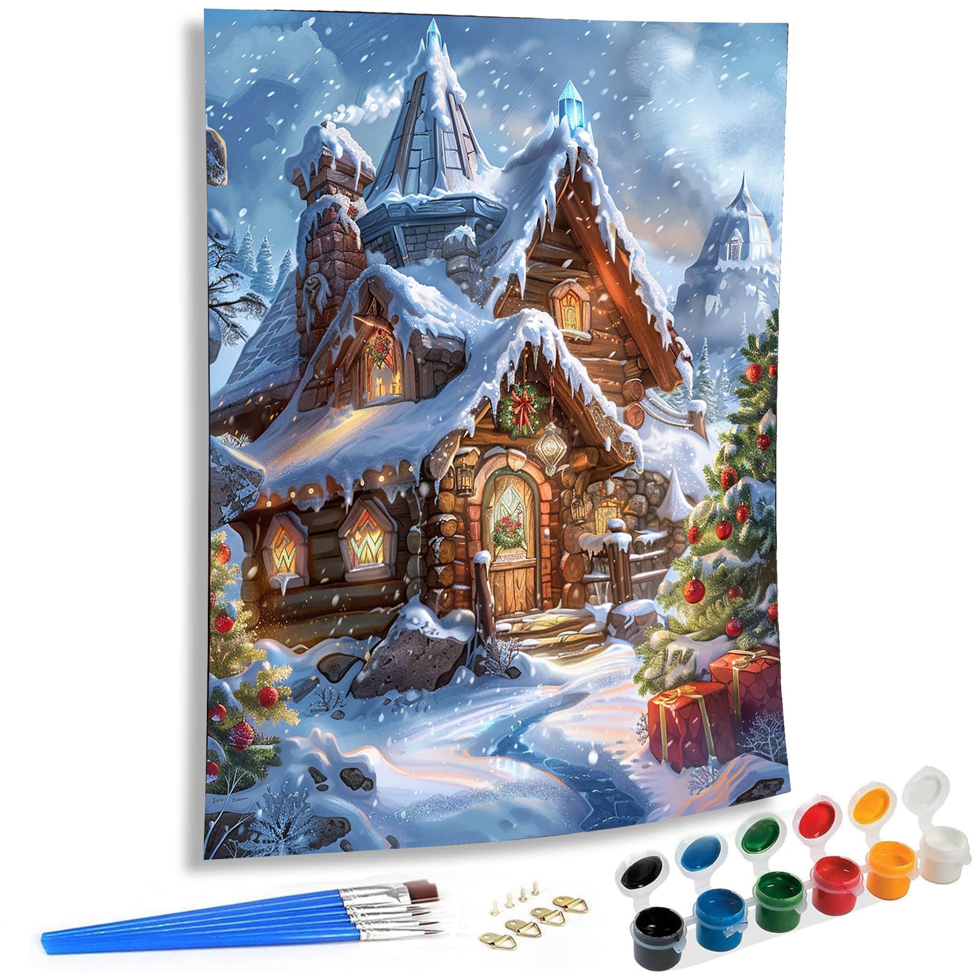 Amazon.com: SKRYUIE Paint by Numbers Kit for Adults Beginner Hut ...