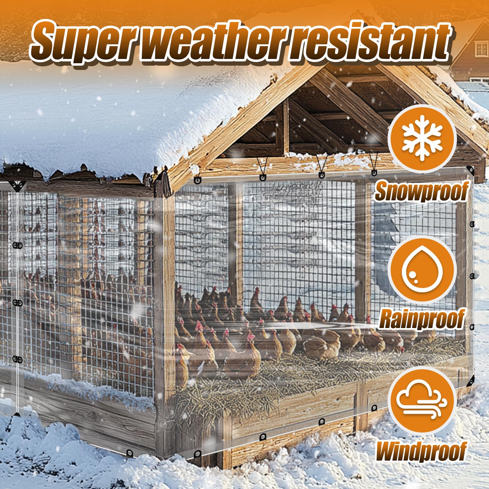 Snapklik.com : 66x13ft Chicken Coop Covers Accessories For Winter ...
