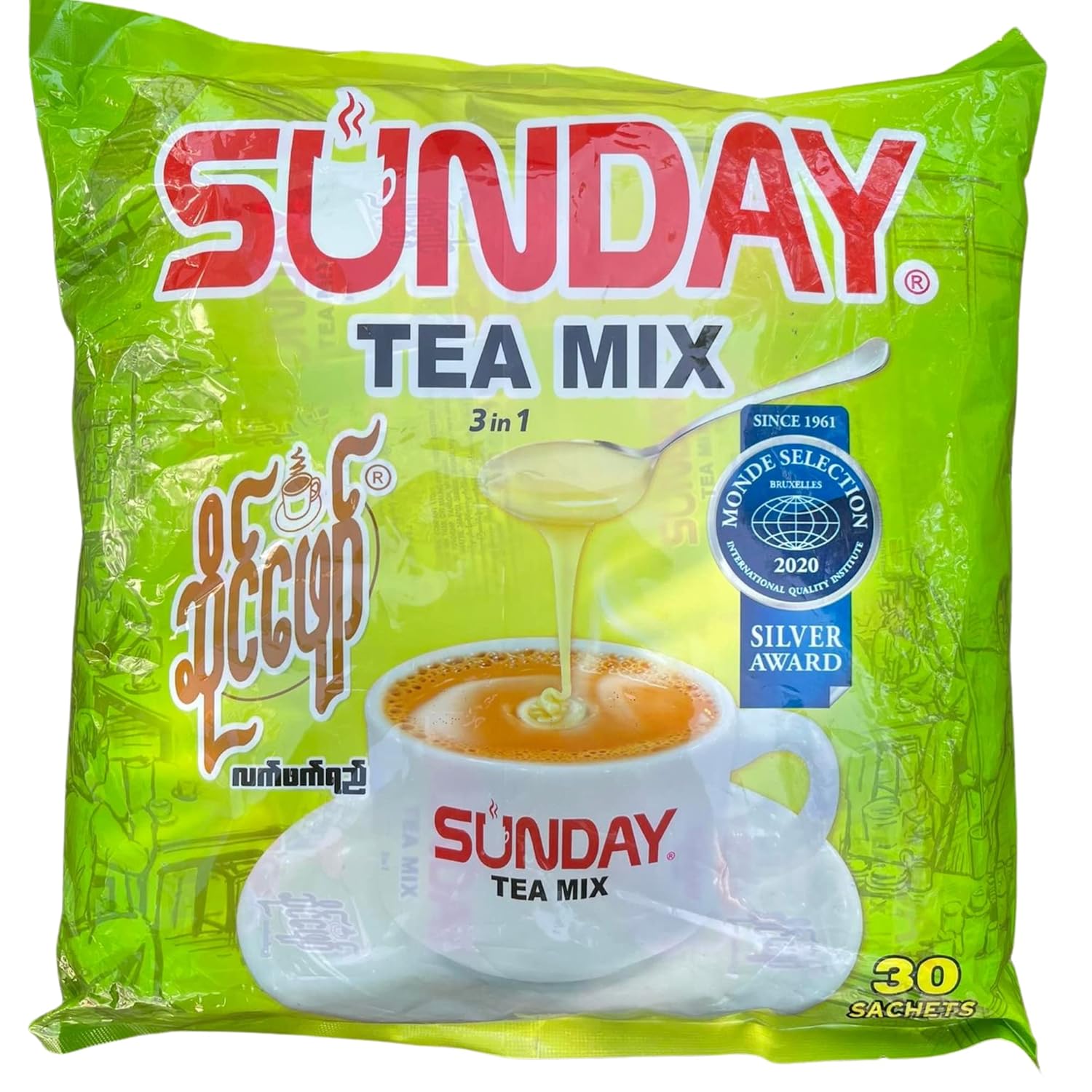 Amazon.com : Sunday Myanmar Tea Mix (Myanmar Tea Shop Style) (30 ...